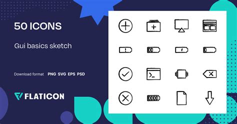 Gui Basics Sketch Icon Pack 50 Svg Icons