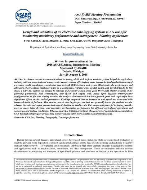 Pdf Design And Validation Of An Electronic Data Logging Systems Can Bus For Monitoring