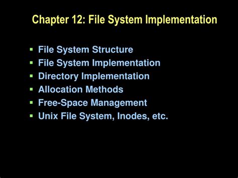ppt chapter 12 file system implementation powerpoint presentation
