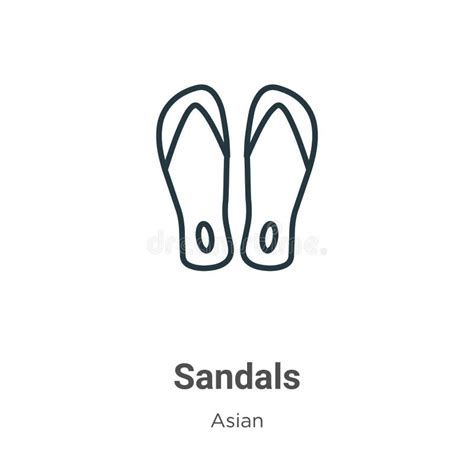 Sandals Outline Vector Icon Thin Line Black Sandals Icon Flat Vector