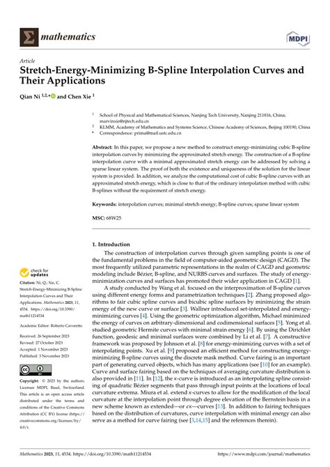 pdf stretch energy minimizing b spline interpolation curves and their