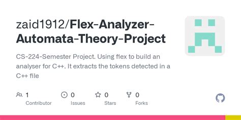 Github Zaid1912 Flex Analyzer Automata Theory Project Cs 224 Semester Project Using Flex To