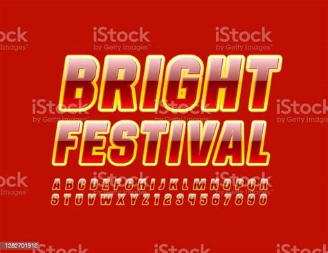 벡터 세련된 로고 브라이트 페스티벌 광택 알파벳 문자 및 숫자 Film Festival에 대한 스톡 벡터 아트 및 기타 이미지