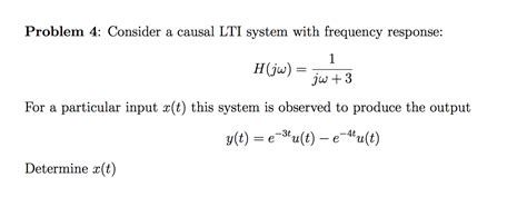 solved consider a causal lti system with frequency response