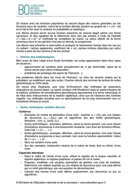 Programme ère Spé Math Python Lycée