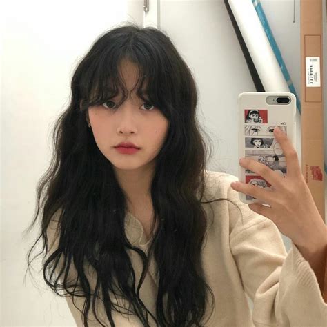 Korean Curly Hair With Bangs