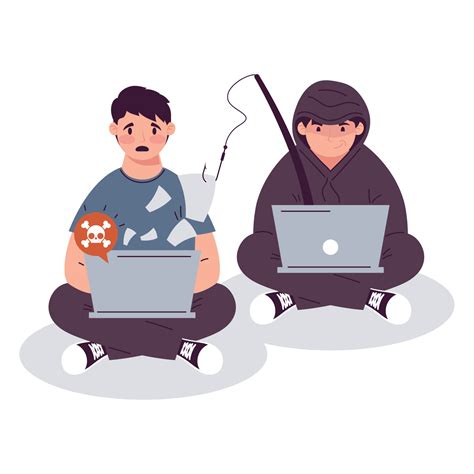 Hacker And Victim Cyber Fraud Characters 24491147 Vector Art At Vecteezy