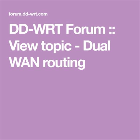 DD WRT Forum View Topic Dual WAN Routing Topics Default Gateway Dual