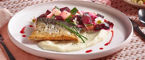 Pan Seared Salmon Parsnip Puree And Beet Salad