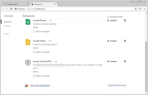 Remove The Secure Chrome Pro Chrome Extension