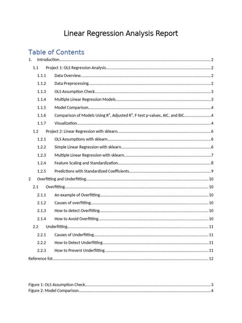 Linear Regression Analysis Report Pdf Ordinary Least Squares