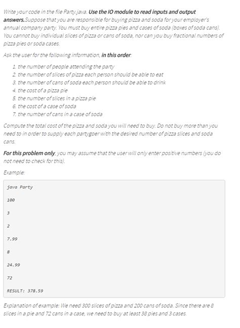 Solved Write Your Code In The File Partyjava Use The 10
