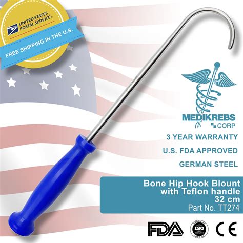 Bone Hip Hook Blount With Teflon Handle Surgical Instruments
