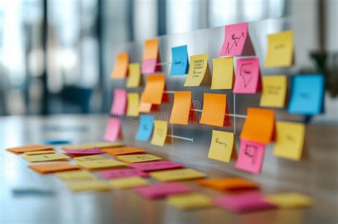 Mind Map Created With Colorful Sticky Notes To Organize Ideas And