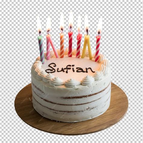 A Birthday Cake With The Name Sufain Happy Birthday On It Premium Ai Generated Psd