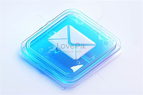 블루 메일 아이콘 일러스트 무료 다운로드 Lovepik