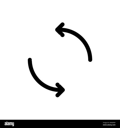 Circulation Arrow Icon Line Isolated On White Background Black Flat