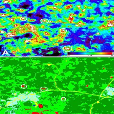 Fragment Of Surface Temperature Distribution Map A And Map Of