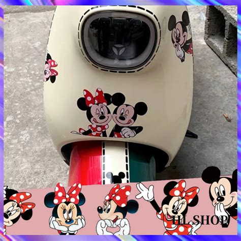 Hl สติกเกอร์ ลายการ์ตูนมิกกี้เมาส์ กันน้ํา กันรอยขีดข่วน ดัดแปลง สําหรับตกแต่งรถจักรยานยนต์