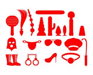Fetish Sign Sex Icons For Bdsm Sextoys Xxx Vector Image