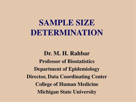 PPT SAMPLE SIZE DETERMINATION PowerPoint Presentation Free Download ID