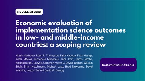 Economic Evaluation Of Implementation Science Outcomes In Low And Middle Income Countries A