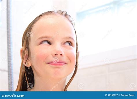 Happy Girl In Shower Stock Image Image Of Enjoying Freshness 18148027