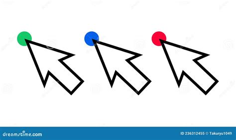 Round Icon At The Tip Of The Mouse Cursor Pointing Vector Stock Vector Illustration Of