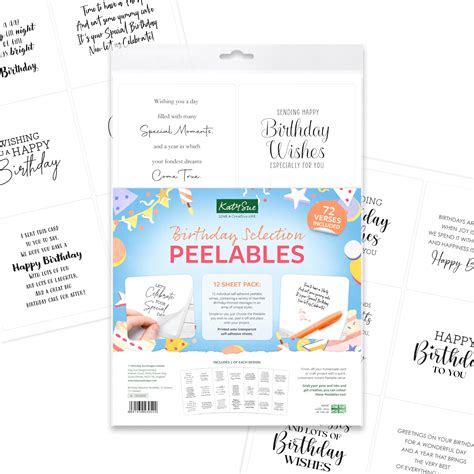 Katy Sue A Year Of Peelables Stickers For Card Making 72