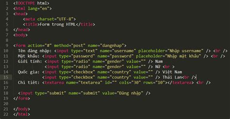 Form Trong HTML