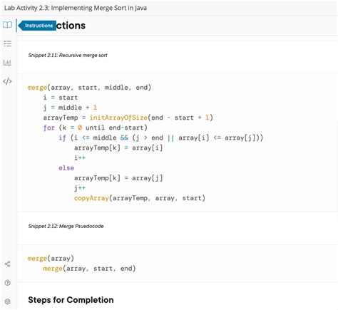 Solved Lab Activity Implementing Merge Sort In Java Chegg