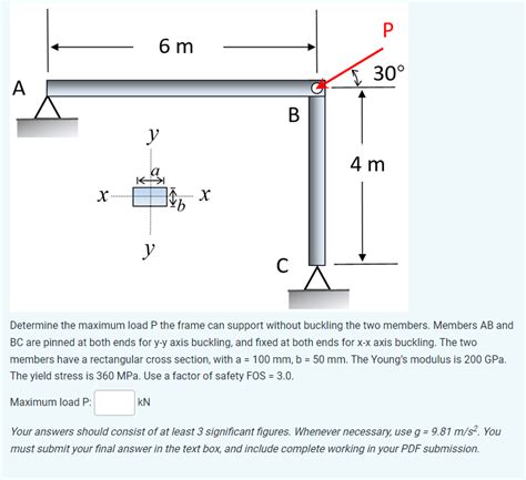 Solved Determine The Maximum Load P The Frame Can Support Chegg