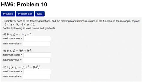 Solved For Each Of The Following Functions Find The Maximum Chegg