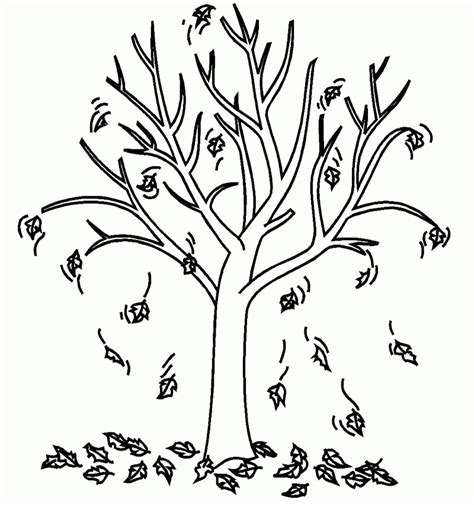 Bare Tree Coloring Page Coloring Home