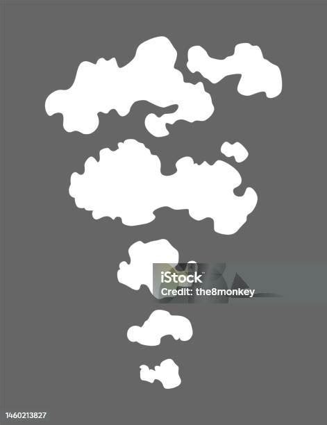 연기 구름 아이콘입니다 퍼프 또는 증기 구름의 벡터 특수 효과 화재 폭발 스모그 또는 연기 먼지 또는 증기 템플릿 만화책의 만화 디자인 흰색 요소 격리에 대한 스톡 벡터