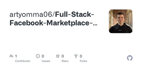 Github Artyomma06full Stack Facebook Marketplace Clone