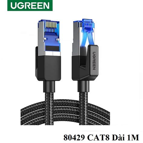 Cáp Mạng Cat8 đúc Sẵn Bọc Dù Dài 1m Cao Cấp Ugreen 80429