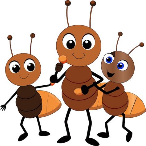 Três formigas estão segurando um microfone e um tem o outro sendo chamado formiga Vetor Premium
