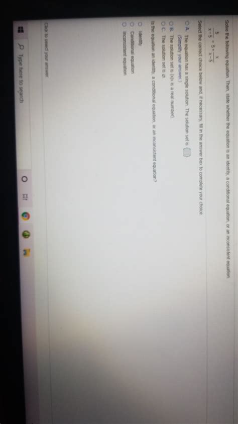 Solved Solve The Following Equation Then State Whether The