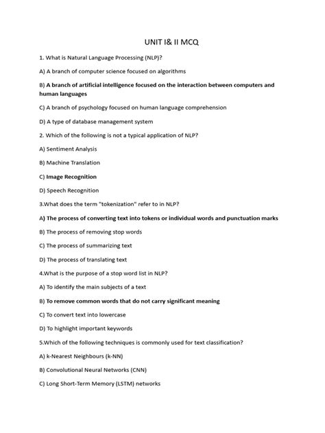 Nlp Questions Pdf