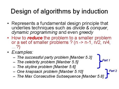 Design Of Algorithms By Induction Part 1 Algorithm