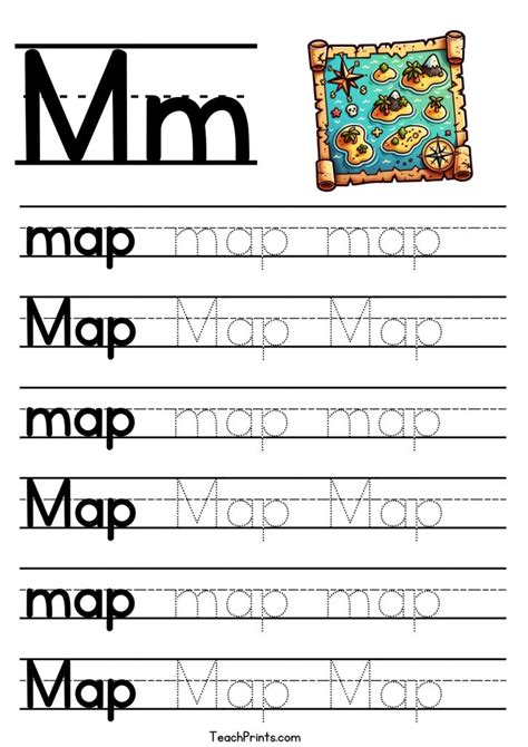 Letter M Tracing Worksheet Free Printables Teach Prints