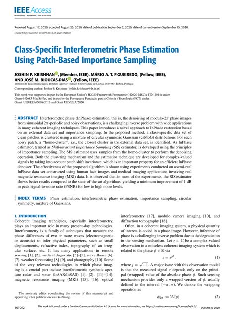 pdf class specific interferometric phase estimation using patch based