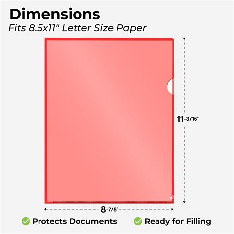 Dunwell Clear Folders For Documents Plastic 85x11 File