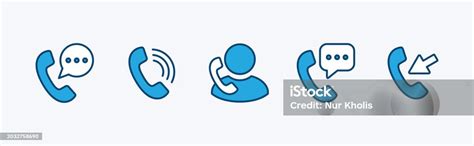 전화 통화 아이콘 집합입니다 벨이 울리는 전화 응답 음성 메시지 또는 음성 메일 전화 수신 전화 문의 등이 포함 되어 있습니다 벡터 일러스트 레이 션 대답하기에 대한 스톡