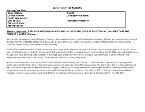 Ncp Endo Ncp Example Department Of Nursing Nursing Care Plan