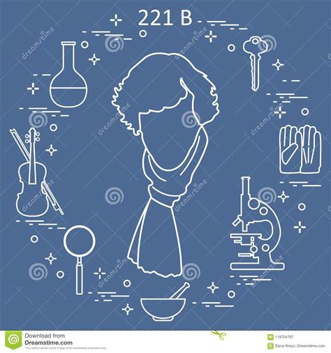 private detective sherlock holmes with variety tools and equipment the