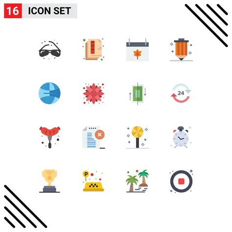 16 User Interface Flat Color Pack Of Modern Signs And Symbols Of