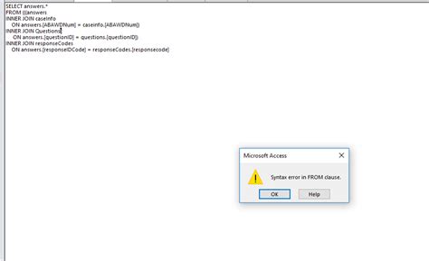 Ms Access Sql Issue With Combine Left Joins And Inner Joins Stack