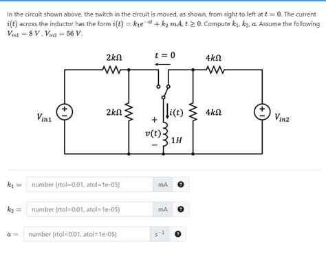 solved in the circuit shown above the switch in the circuit